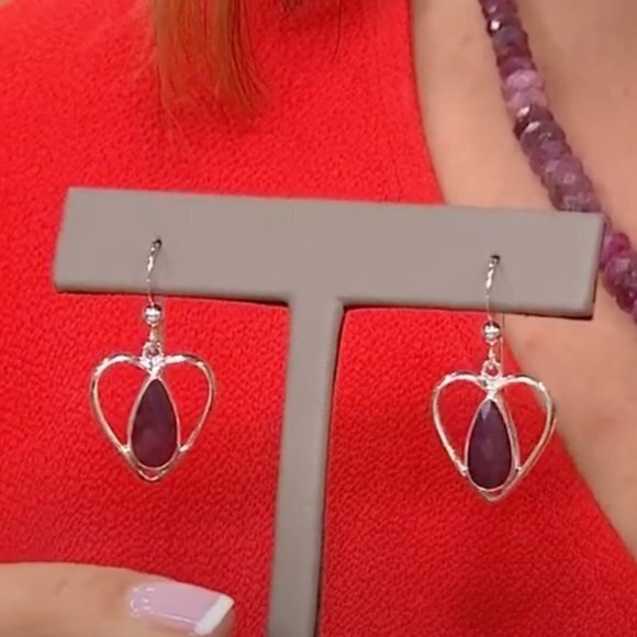 Jay King | Jewelry | Jay King Sterling Silver Pink Sapphire Heart Drop ...
